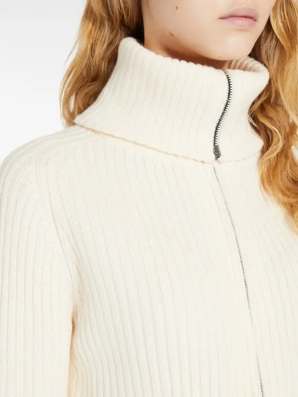 Sportmax Ribbed Knit Zip-up Cardigan