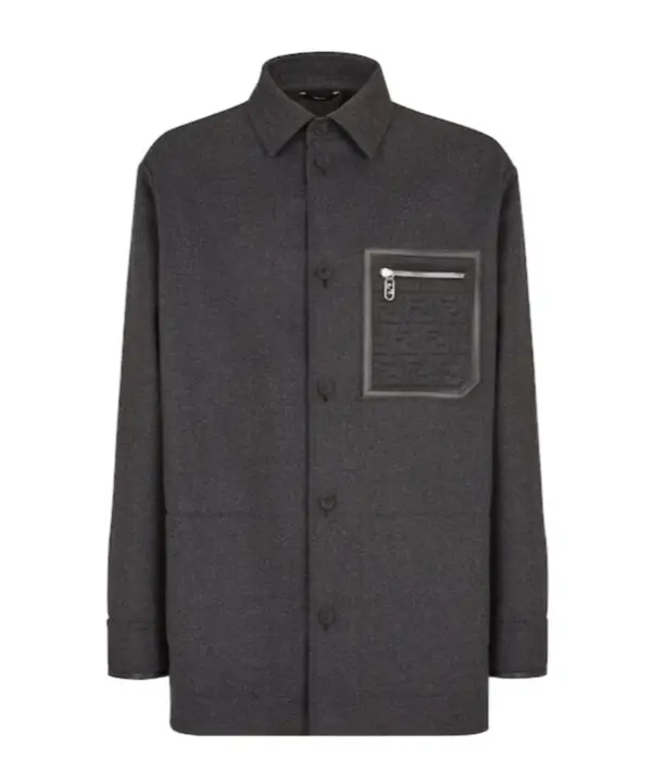 Fendi Logo Detailed Collared Shirt Jacket