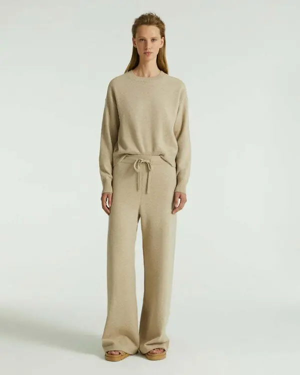 YVES SALOMON Knitted Wide-leg Trousers