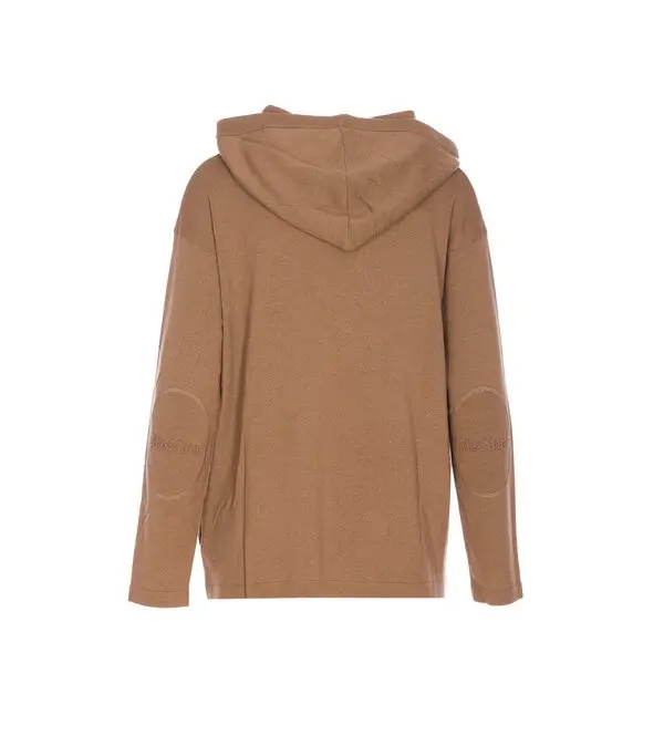 Max Mara Eroico Drawstring Knitted Hoodie - Camel