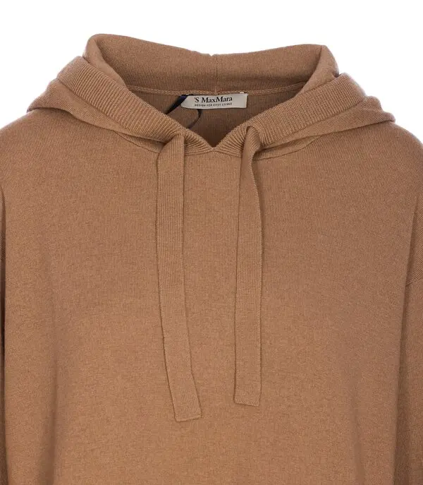 Max Mara Eroico Drawstring Knitted Hoodie - Camel