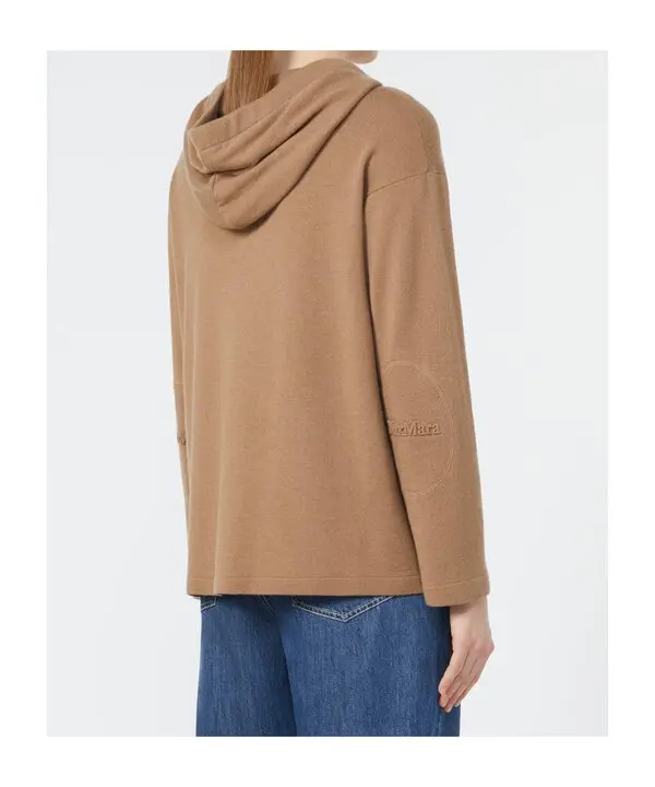 Max Mara Eroico Drawstring Knitted Hoodie - Camel