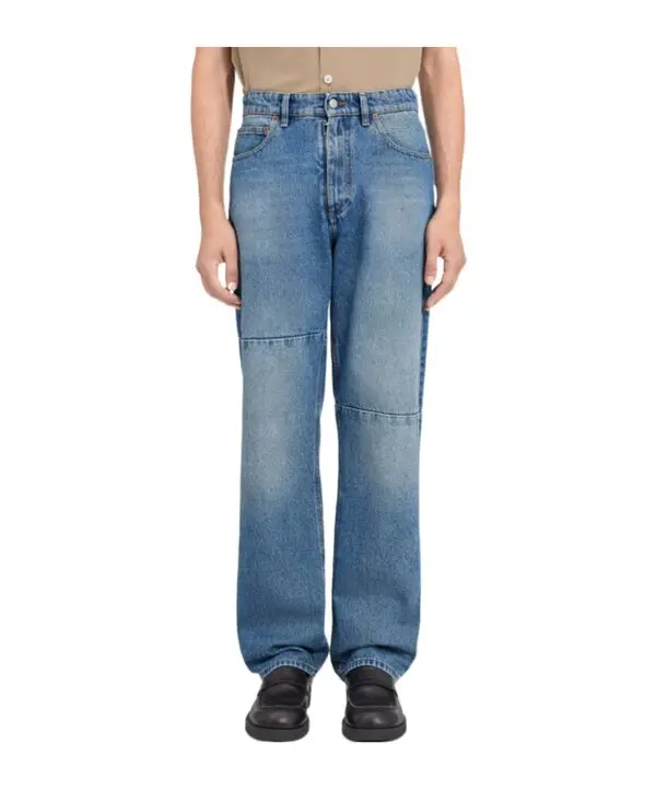 MAISON MARGIELA Logo Patch Straight Leg Jeans