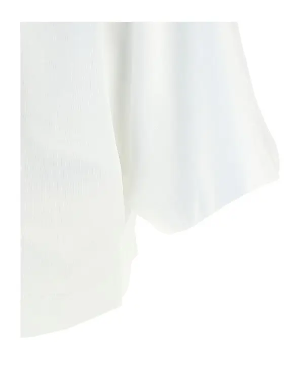 Pinko Crewneck Cropped T-shirt With Padded Shoulders And Back Zip Closure