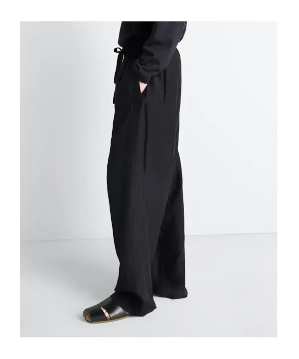 LEMAIRE Relaxed Fit Pyjama Pants With Drawstring - Black