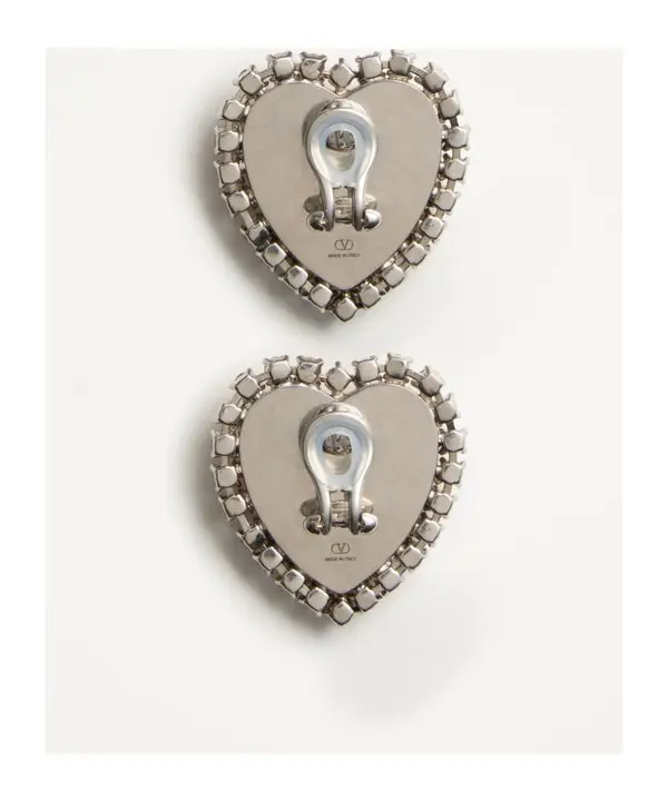 Valentino Garavani Coeur Hyperbole Clip-on Earrings - Palladium/pink