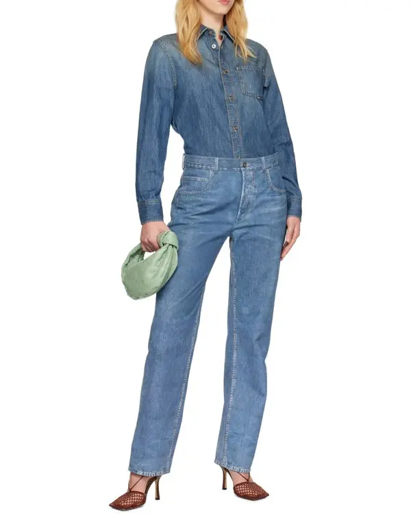 Bottega Veneta Light Washed Denim Shirt