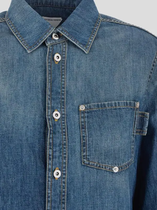 Bottega Veneta Light Washed Denim Shirt