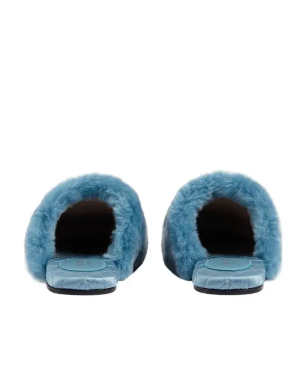 Gucci Fur Mules With Interlocking G Detail