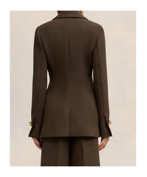 AMI Paris Single-breasted Tailored Blazer - Dark Brown