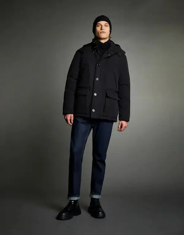 FAY Technical Fabric Hooded Jacket - Black