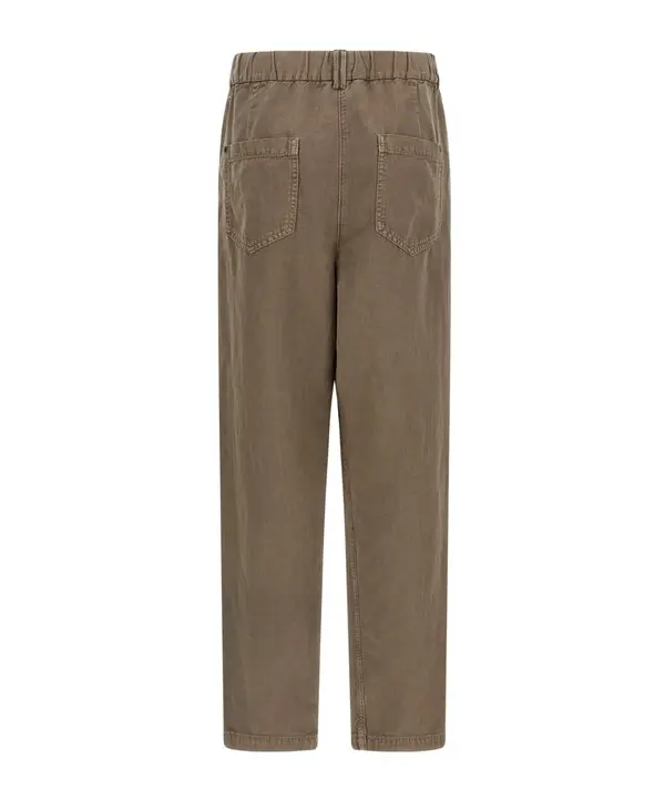 Brunello Cucinelli Straight-leg Trousers With Elasticated Waist - Brown