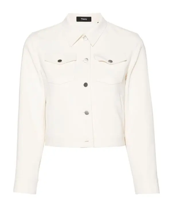 Theory Shrunken Button-up Trucker Jacket - White