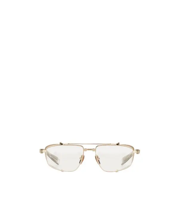 Balmain Metal Frame Flat Mirror Eyeglasses - White