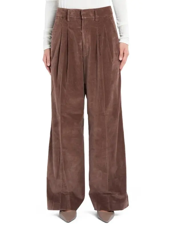 DONDUP Eloise Pleated Wide-leg Trousers - Brown