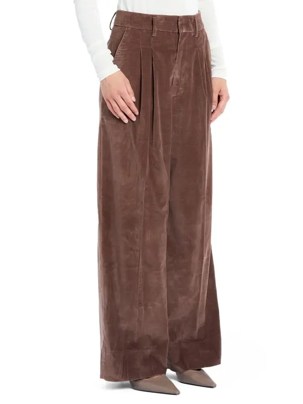 DONDUP Eloise Pleated Wide-leg Trousers - Brown