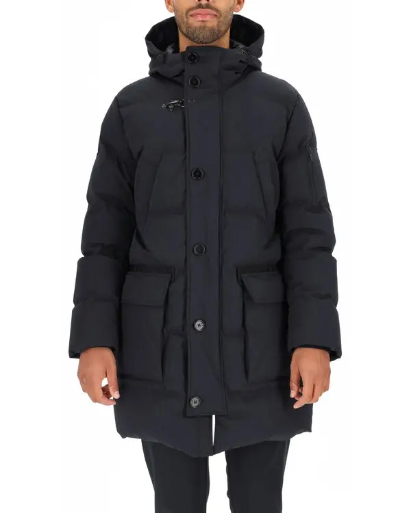 FAY Quilted Parka Coat With Hood