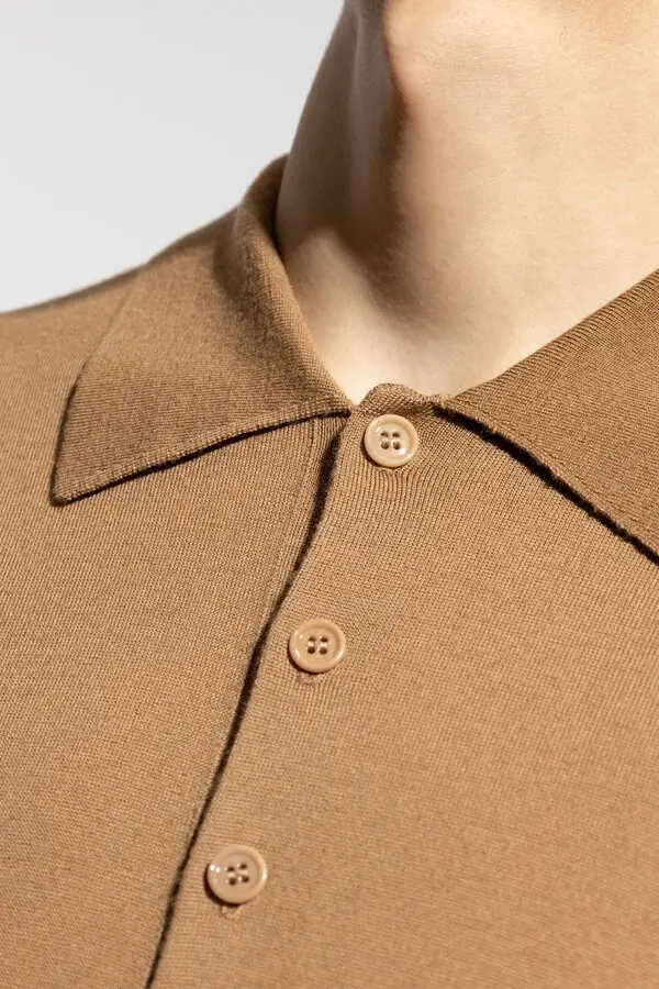Dries Van Noten Long-sleeved Knitted Polo Shirt
