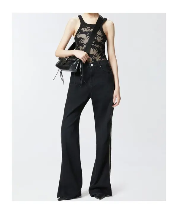 Pinko X Patrick Mcdowell Semi-sheer Horse Jacquard Mesh Tank Top