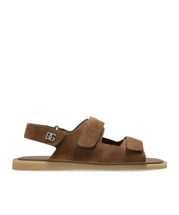 Dolce & Gabbana Logo Plaque Sandals - Brown