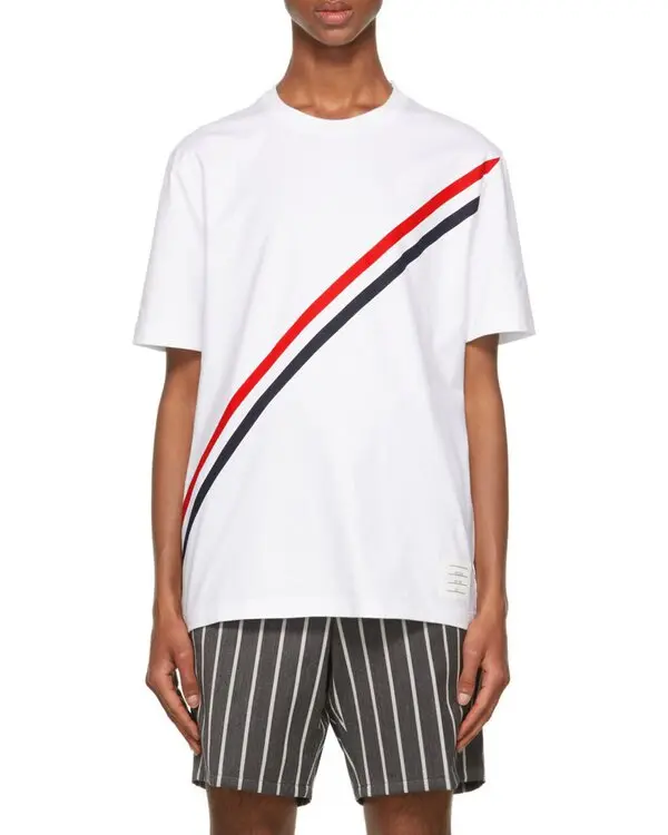 Thom Browne Rwb-stripe Short-sleeve T-shirt