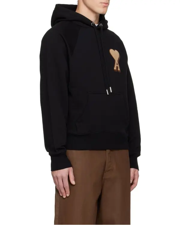 Ami Logo Detailed Drawstring Hoodie
