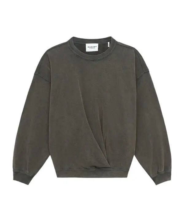 Isabel Marant Étoile Crewneck Sweatshirt With Embroidered Logo And Pleated Detail