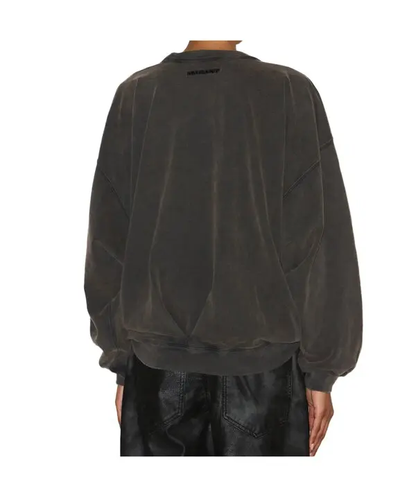Isabel Marant Étoile Crewneck Sweatshirt With Embroidered Logo And Pleated Detail