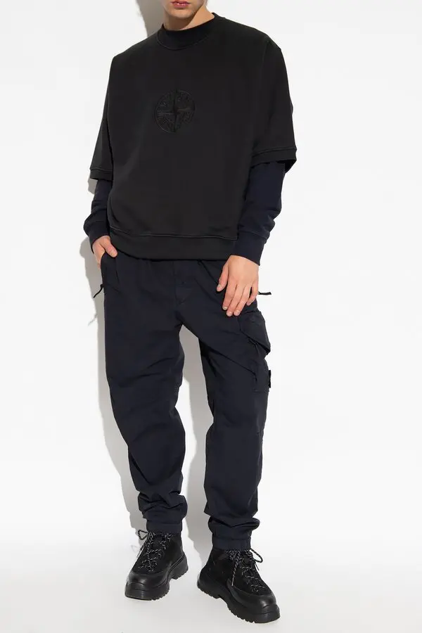 Stone Island Compass-embroidered Fine-ribbed T-shirt