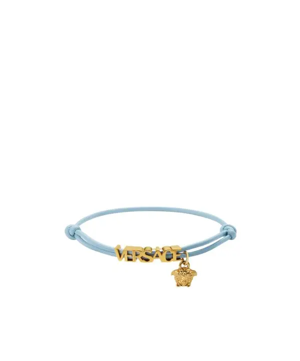 Versace Logo-lettering Bracelet - Light Blue