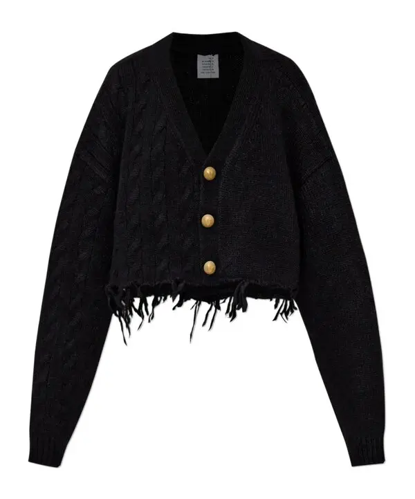 Vetements Distressed Button-up Cardigan - Black