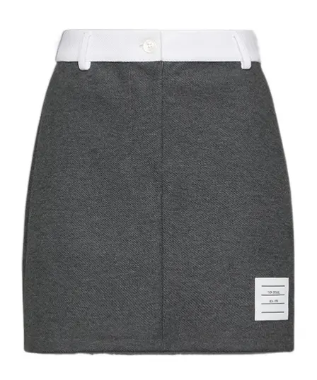 Thom Browne Logo-patch Mini Skirt - Medium Gray
