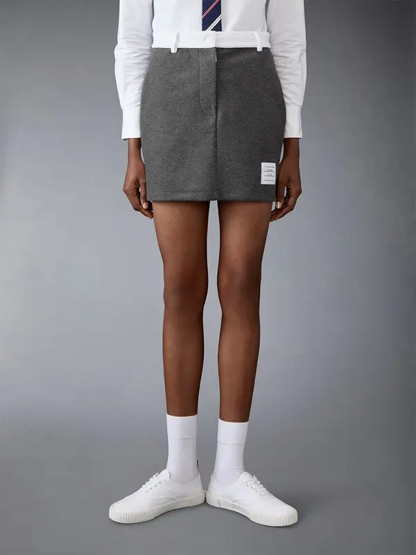 Thom Browne Logo-patch Mini Skirt - Medium Gray