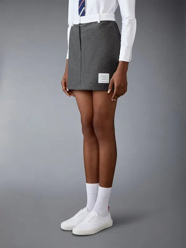 Thom Browne Logo-patch Mini Skirt - Medium Gray