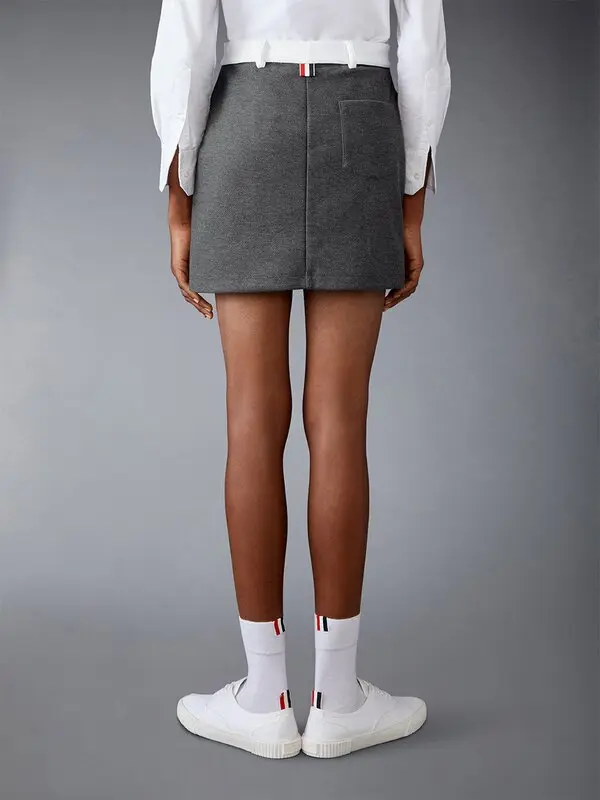 Thom Browne Logo-patch Mini Skirt - Medium Gray