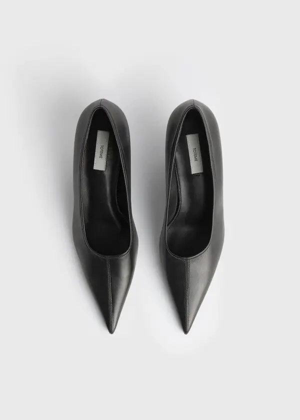 TOTEME 55mm Pointed-toe Leather Wedge Pumps - Black