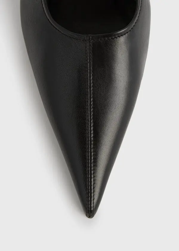 TOTEME 55mm Pointed-toe Leather Wedge Pumps - Black