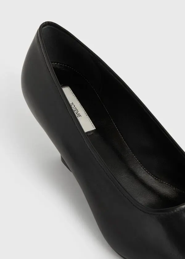TOTEME 55mm Pointed-toe Leather Wedge Pumps - Black