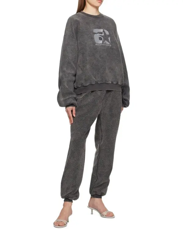 Alexander Wang Logo-embroidered Fleece Track Pants