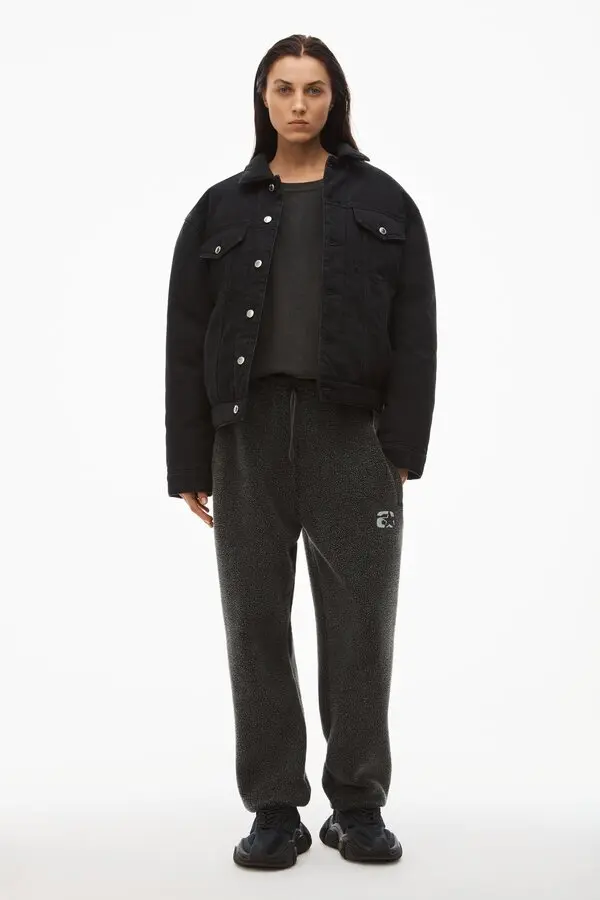 Alexander Wang Logo-embroidered Fleece Track Pants