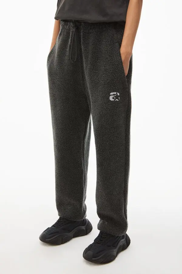 Alexander Wang Logo-embroidered Fleece Track Pants