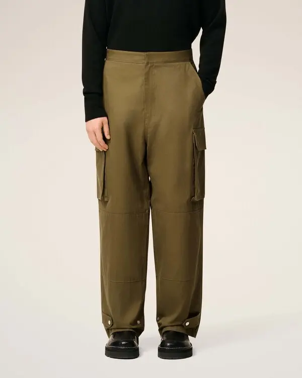 AMI Paris Wide Leg Cargo Trousers - Bronze