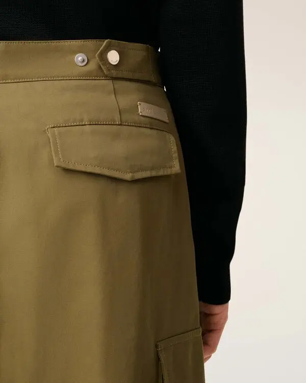 AMI Paris Wide Leg Cargo Trousers - Bronze