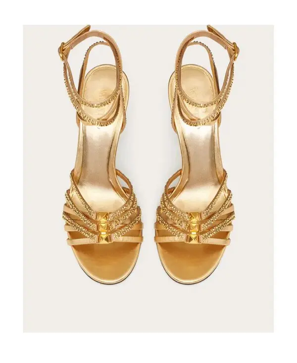 Valentino Garavani Rockstud Open Toe Strappy Heeled Sandals