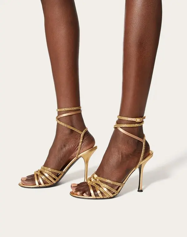 Valentino Garavani Rockstud Open Toe Strappy Heeled Sandals