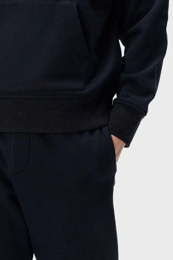 Emporio Armani Logo Patterned Hoodie - Black