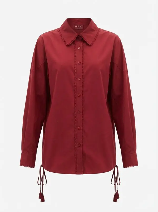 Gucci Long Sleeve Shirt With Drawstring Detail