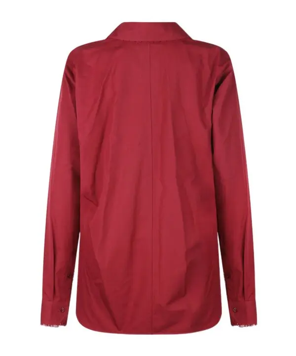 Gucci Long Sleeve Shirt With Drawstring Detail - Red