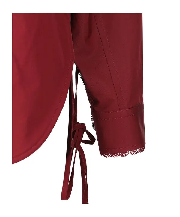 Gucci Long Sleeve Shirt With Drawstring Detail - Red