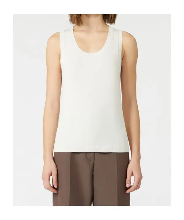 Max Mara Sleeveless Stretch Viscose Top